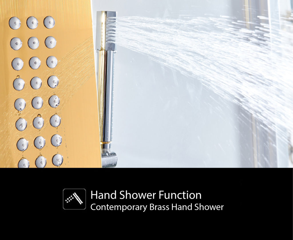 INOVO® Mirá Waterfall Hydrotherapy Rain Shower Panel Column Set with ...