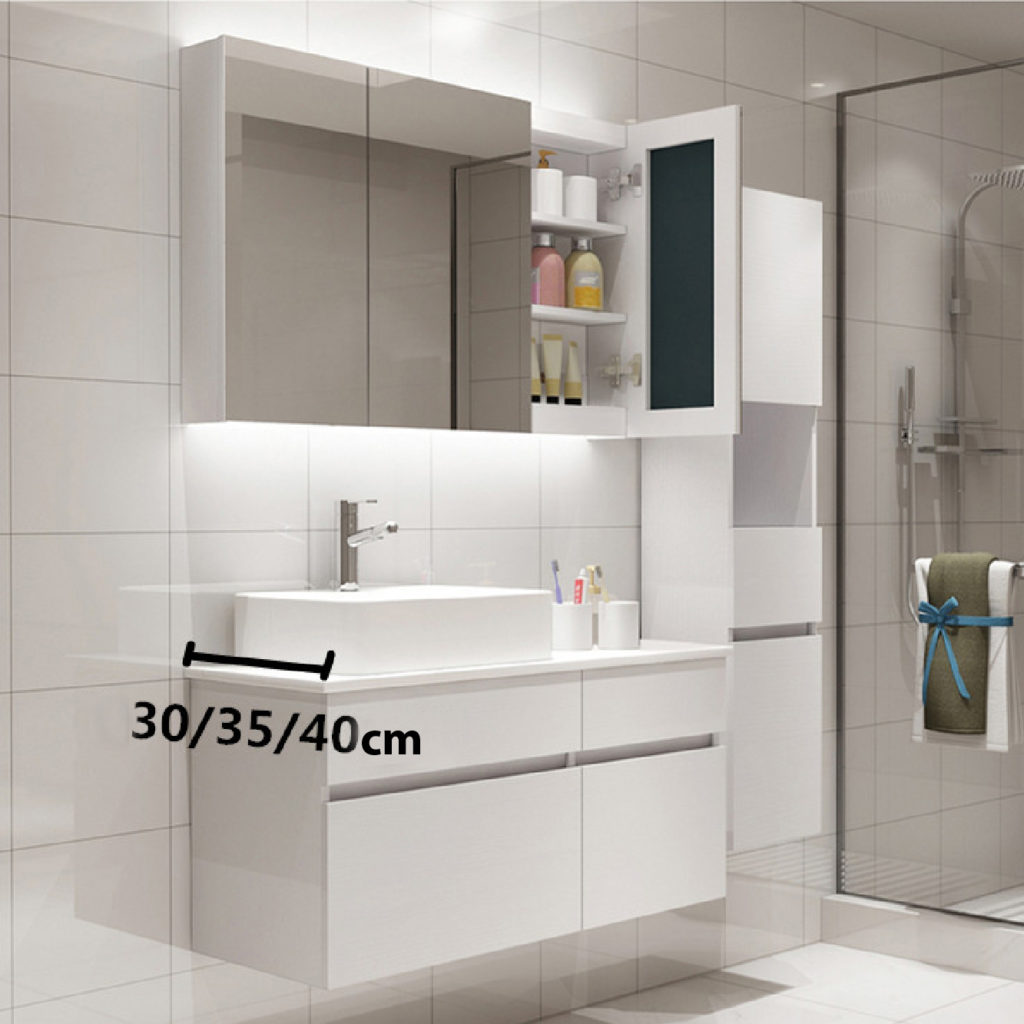 Bruno Full Customize Vanity Basin Cabinet (White Colour) Width 30cm ...