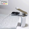 INOVO® Luzerńe Bathroom Short Mixer Basin Tap Faucet in Black Silver ...