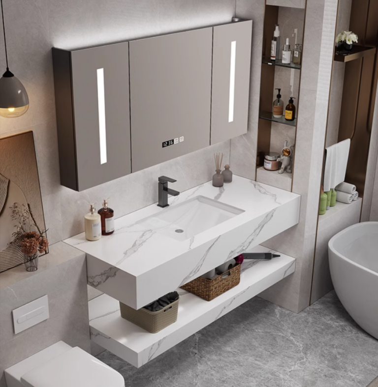 Sintered Stone Bathroom Vanity Basin Cabinet - INOVO Singapore