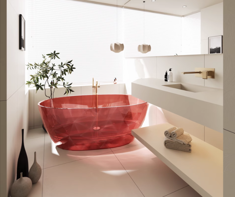 Luxury Transparent Clear Resin Bathtub - INOVO Singapore