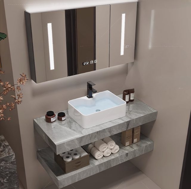 Sintered Stone Bathroom Vanity Basin Cabinet - INOVO Singapore