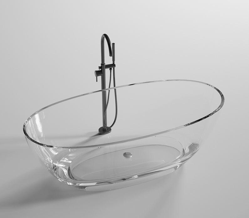 Luxury Emilia Clear Transparent Resin Stone Bathtub Solid Surface ...