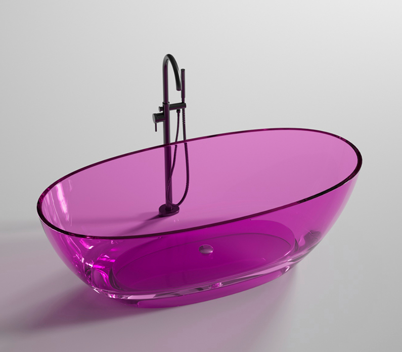 Luxury Emilia Clear Transparent Resin Stone Bathtub Solid Surface ...