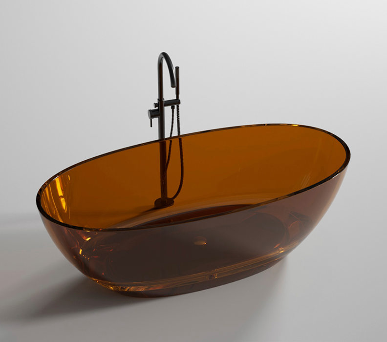 Luxury Emilia Clear Transparent Resin Stone Bathtub Solid Surface ...